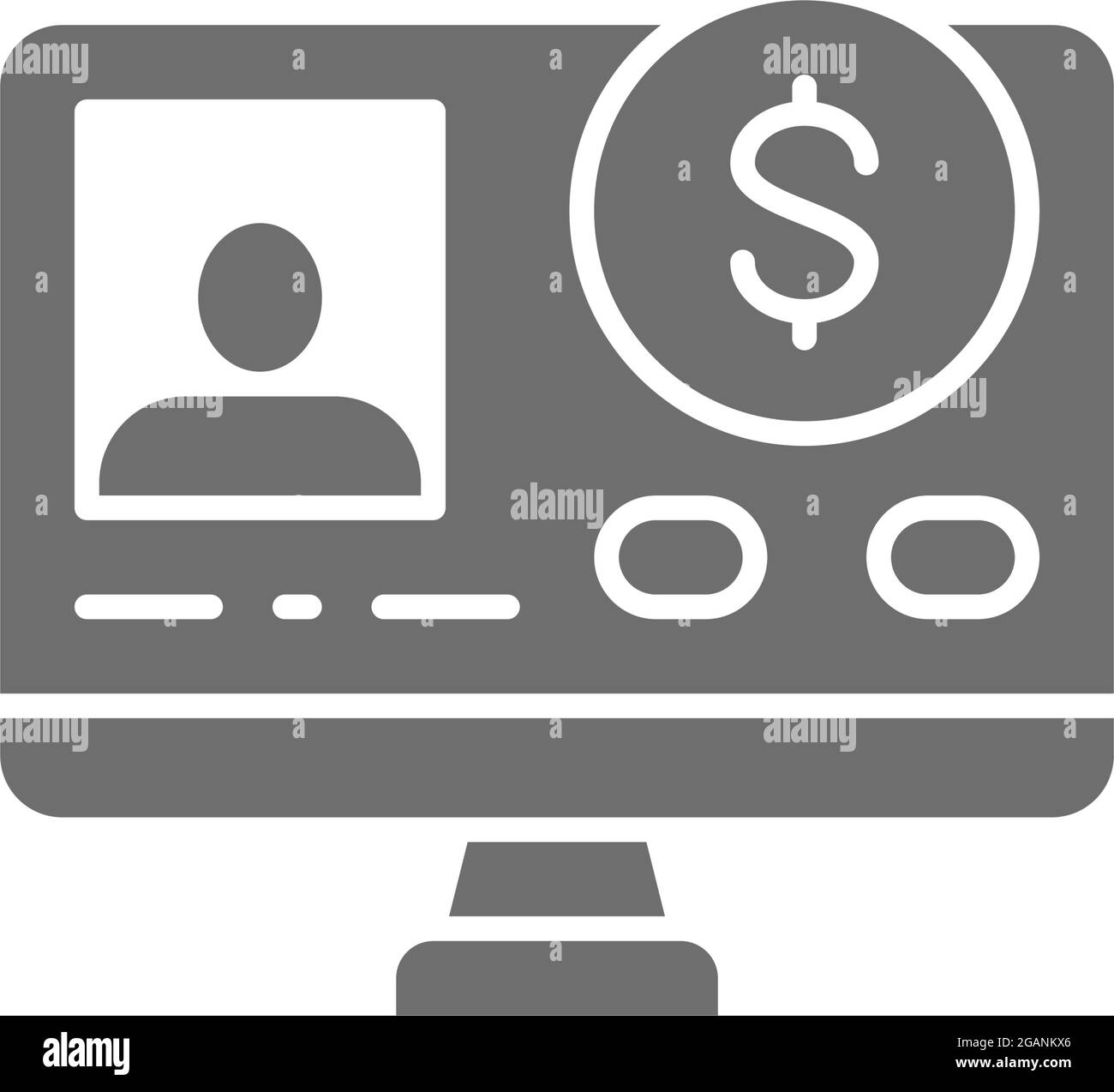 Online loan application grey icon. Isolated on white background Stock ...