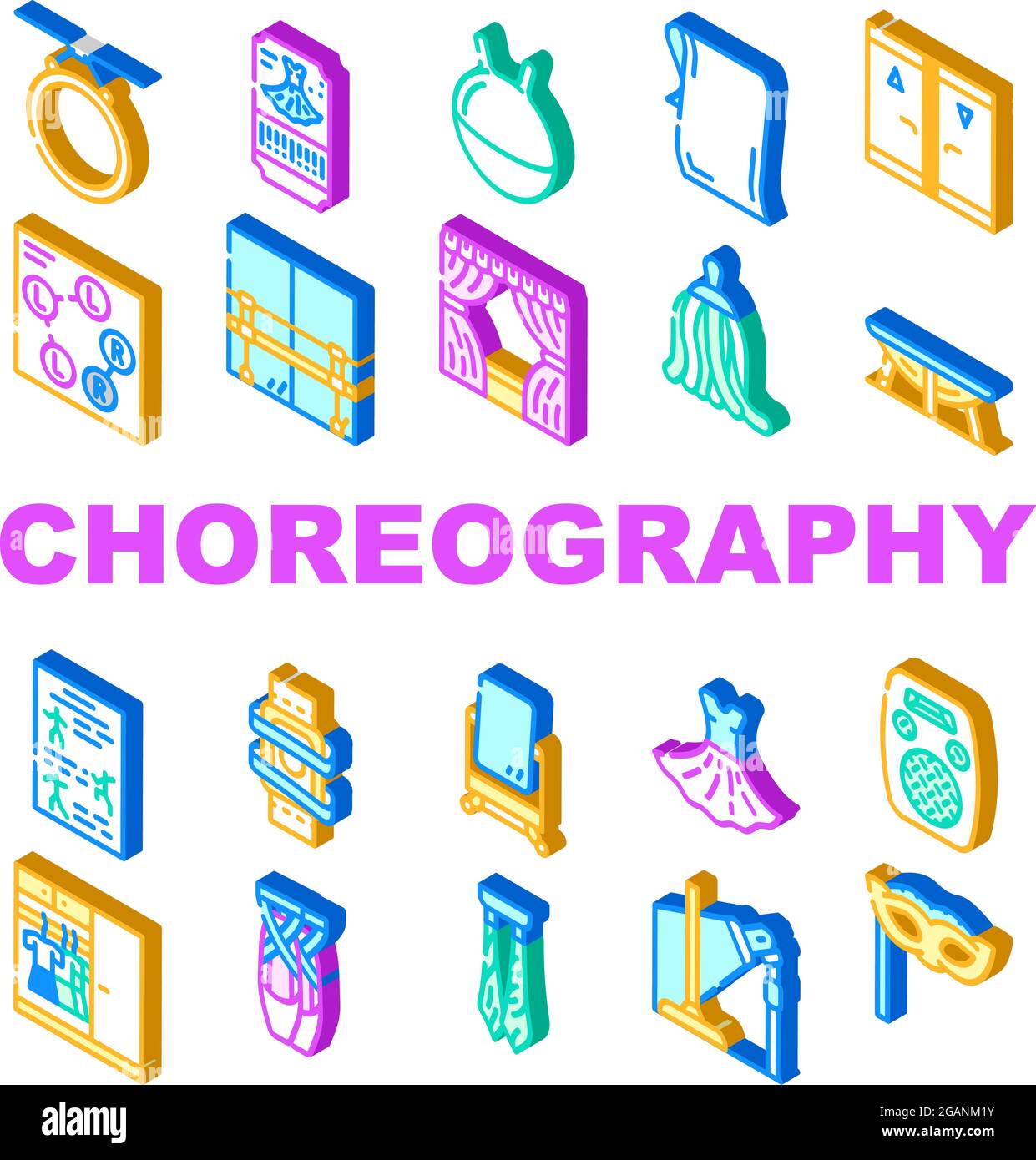 Choreography Dance Collection Icons Set Vector Stock Vector Image & Art ...