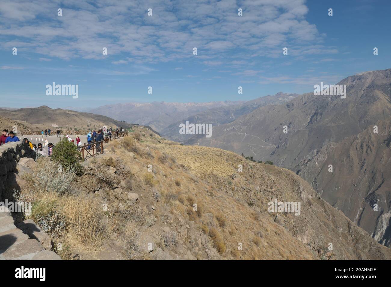 Colca Canyon rugged landscape Peru people watching for Andean Condor ...