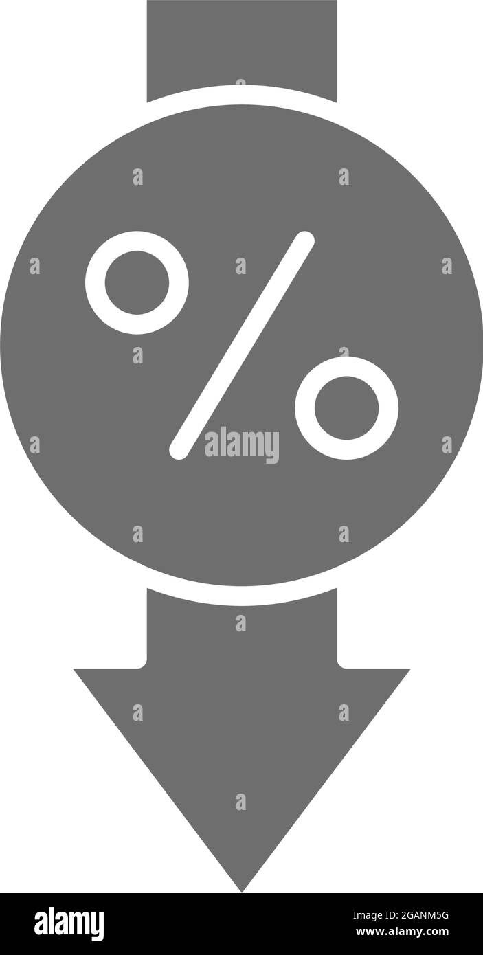 Vector loan interest rate reduction grey icon Stock Vector Image & Art ...