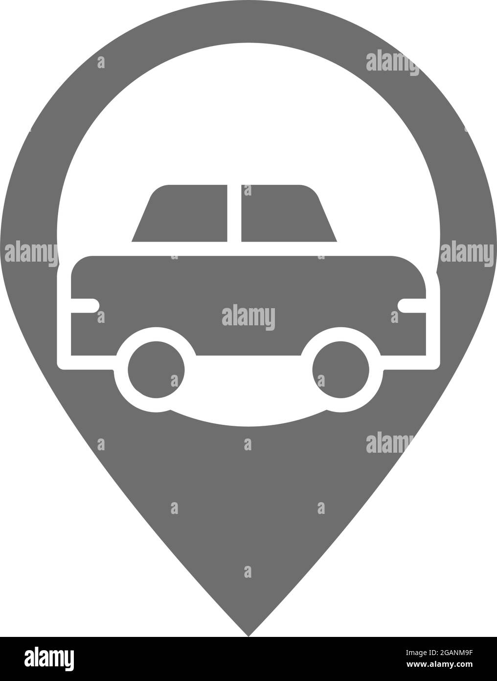 Car location, map pointer with taxi gray icon Stock Vector Image & Art ...