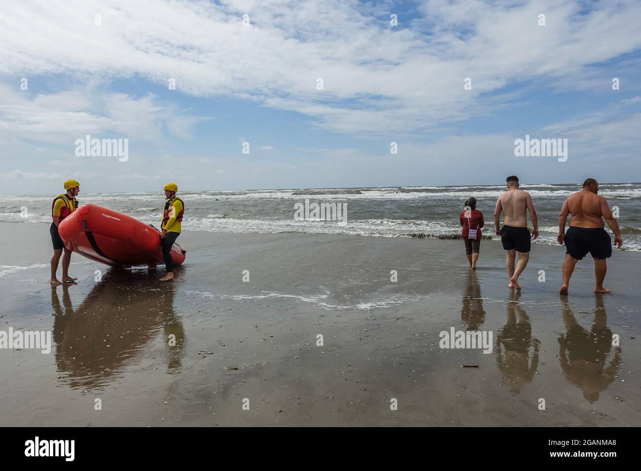 Denmark, 30th, July 2021 Danish lifeguards during a search for a ...