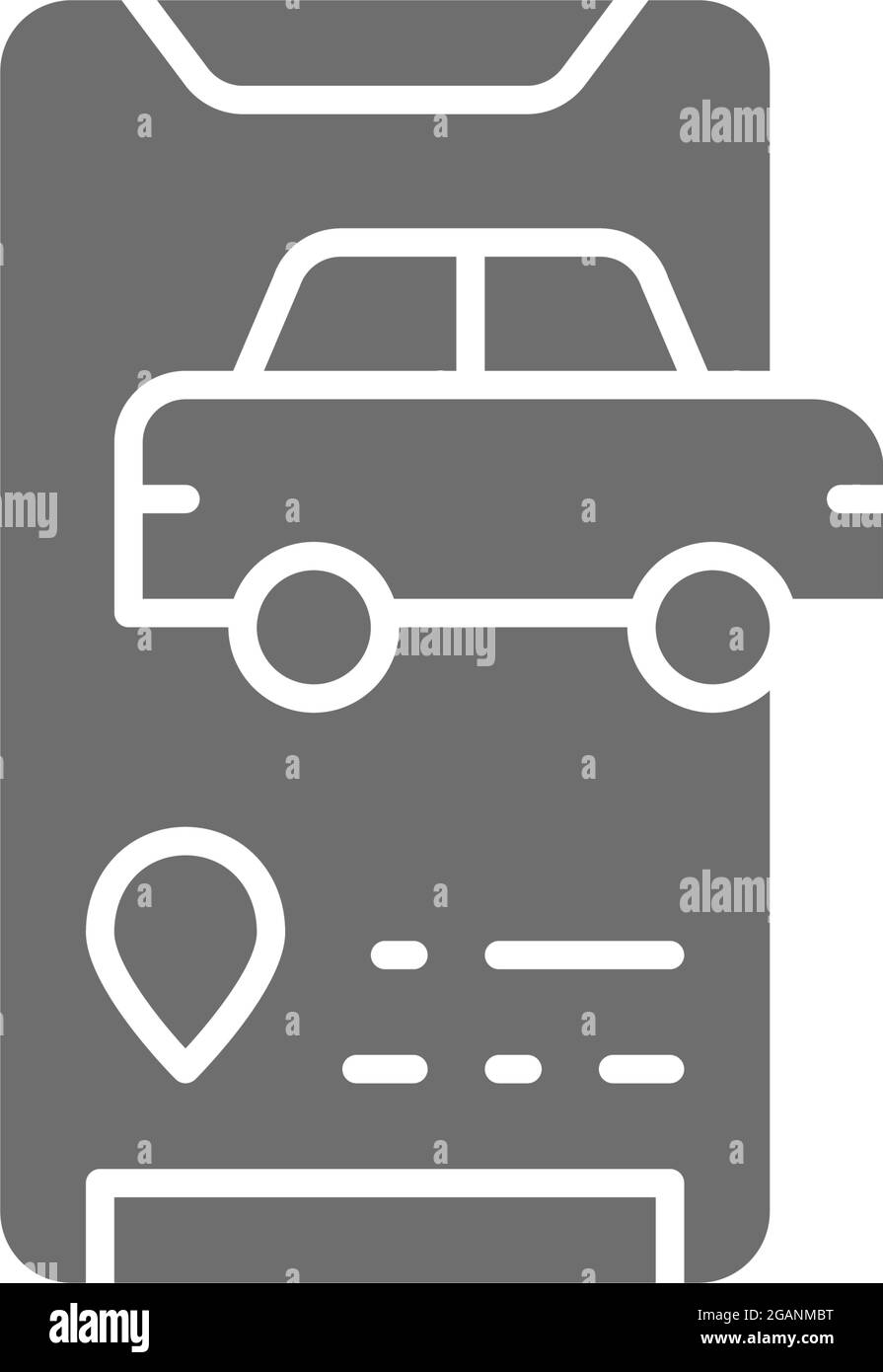 Taxi arrival message, taxi service application gray icon Stock Vector ...