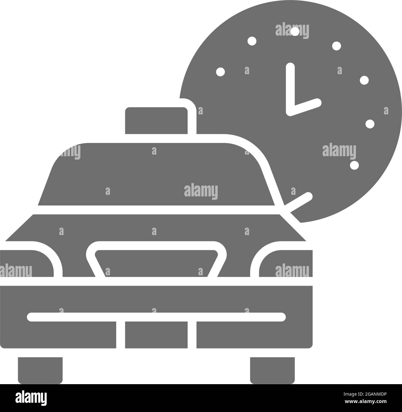 Taxi waiting time, car deadline, schedule ride gray icon Stock Vector ...