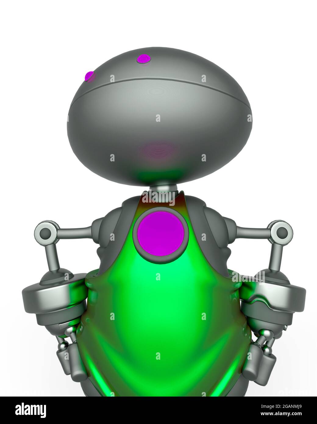 mini bot is doing a super hero pose in white background close up view ...