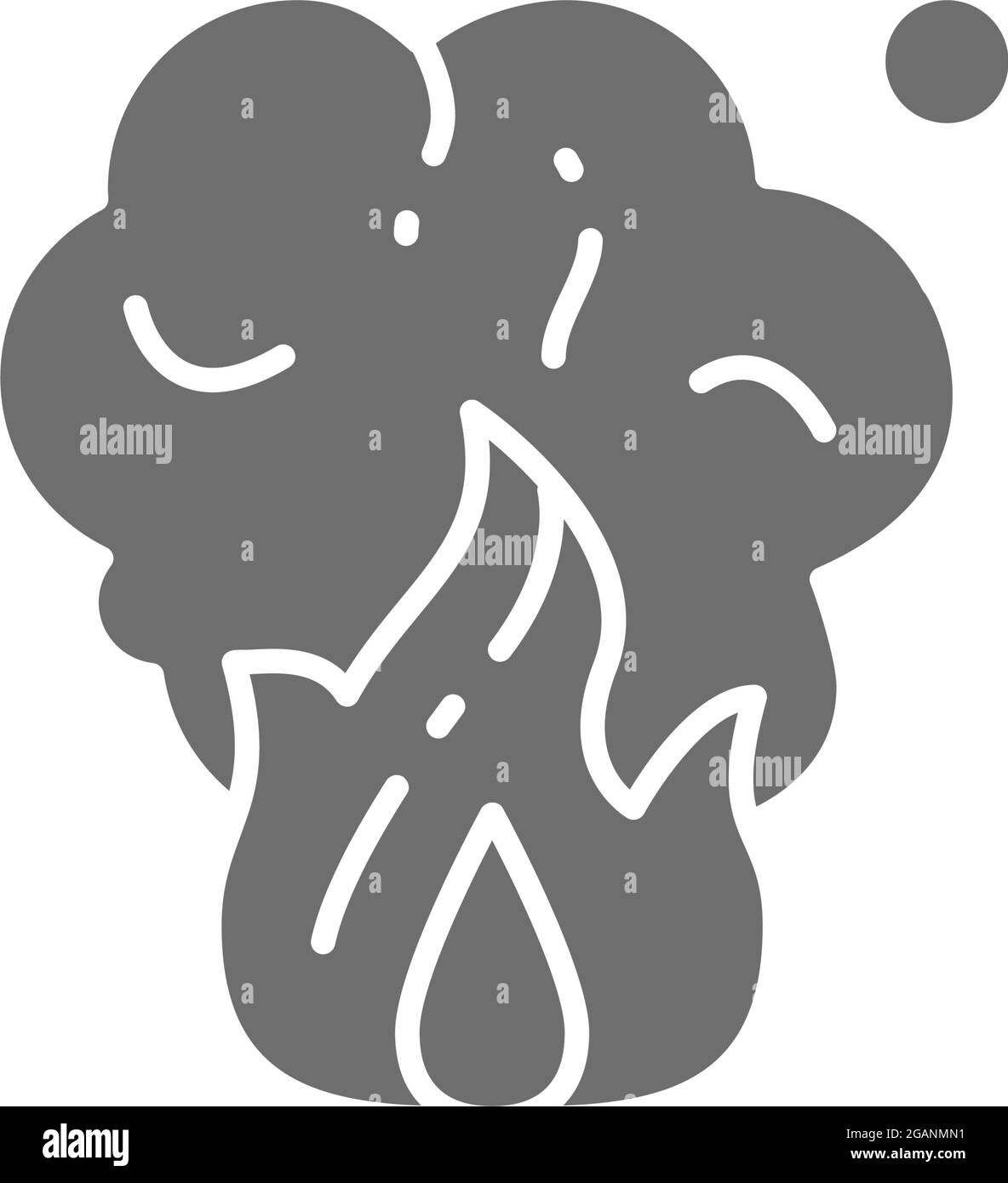 Fire, camp fire gray icon. Isolated on white background Stock Vector ...