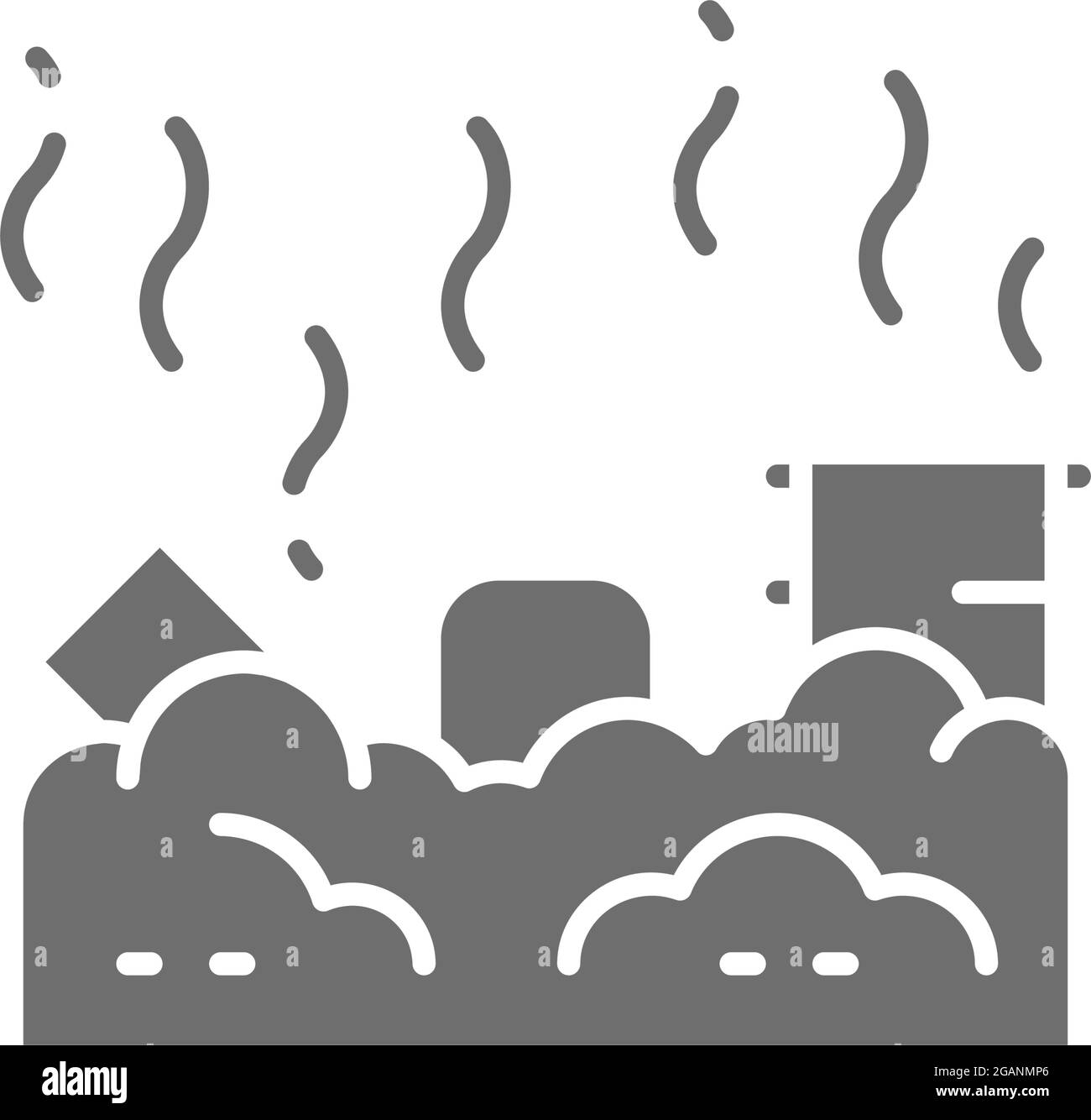 Vector waste landfill, air pollution gray icon Stock Vector Image & Art ...