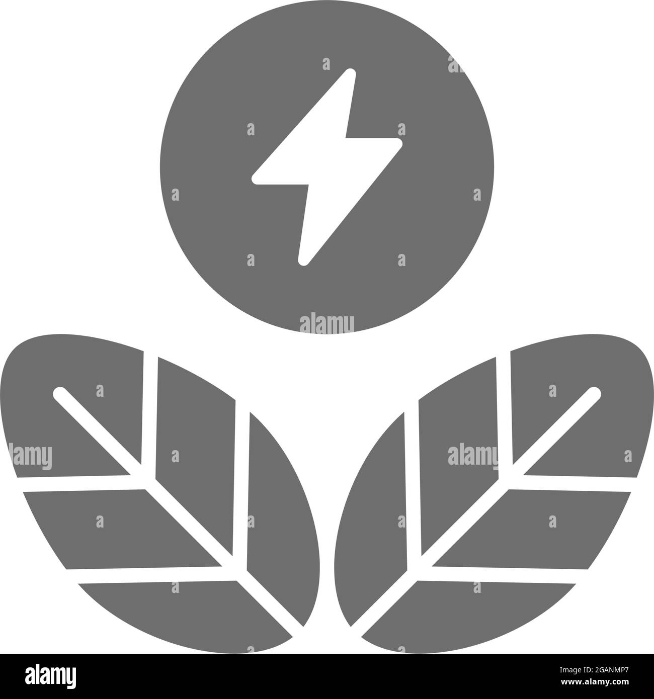 Green energy, ecology gray icon. Isolated on white background Stock ...