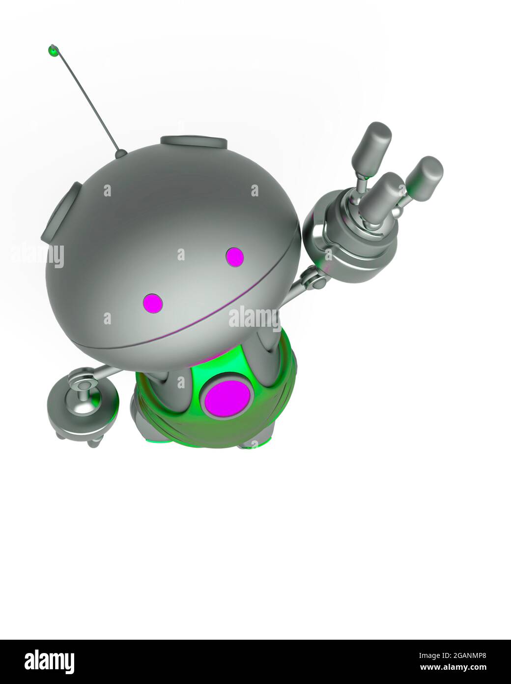 mini bot is jumping in white background close up, 3d illustration Stock ...