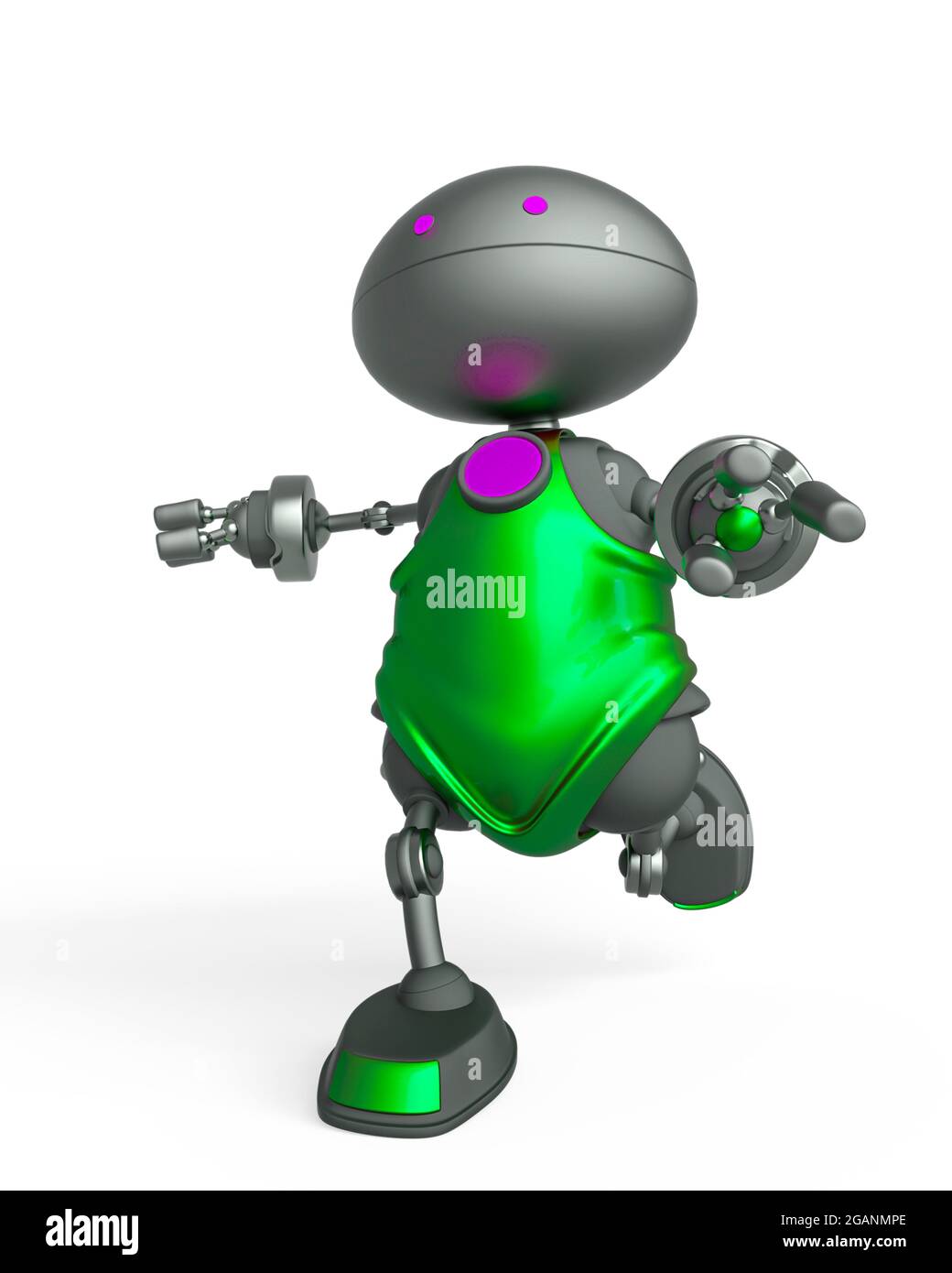 mini bot is running in white background close up view, 3d illustration ...