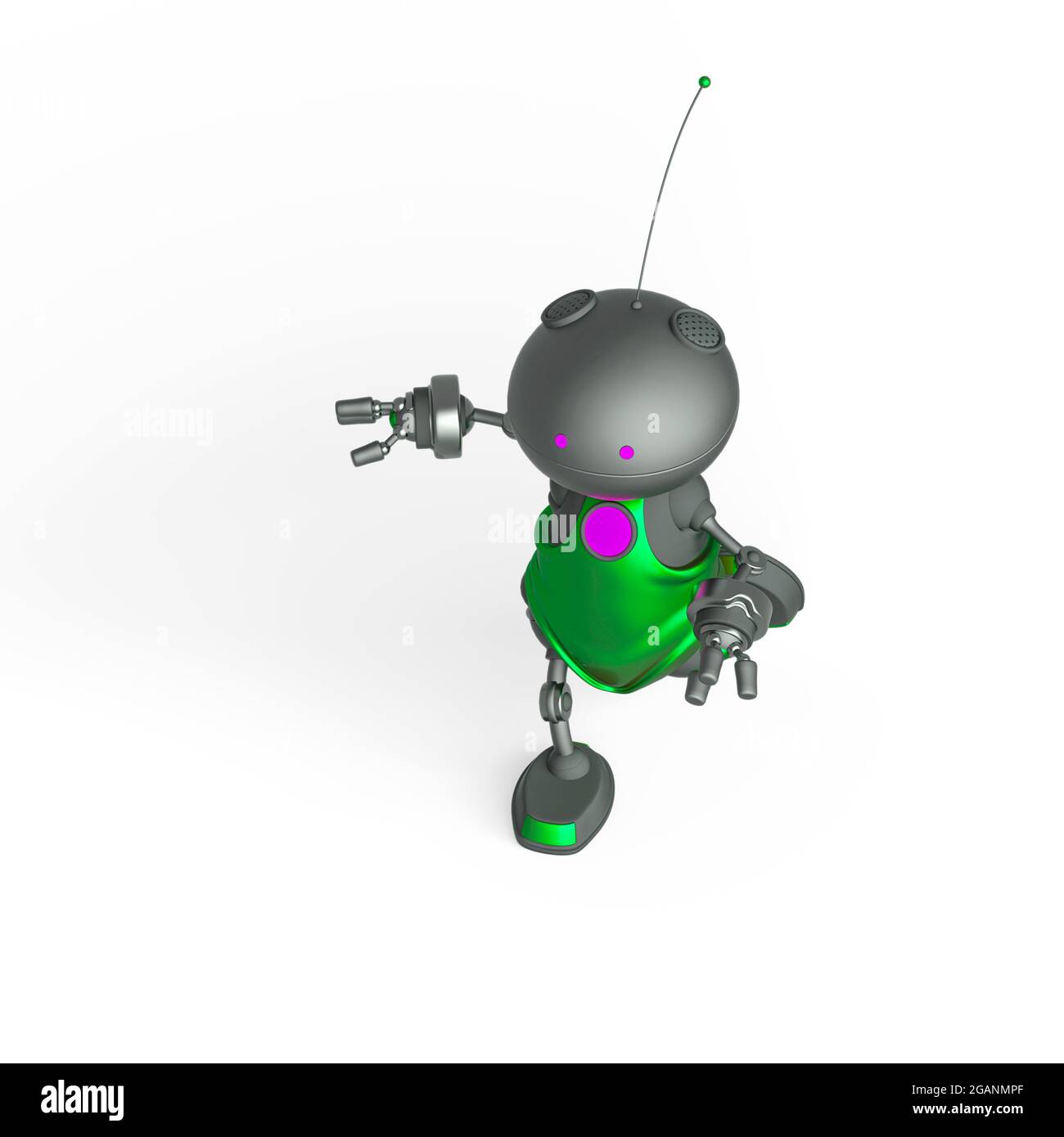 mini bot is running in white background isometric view, 3d illustration ...