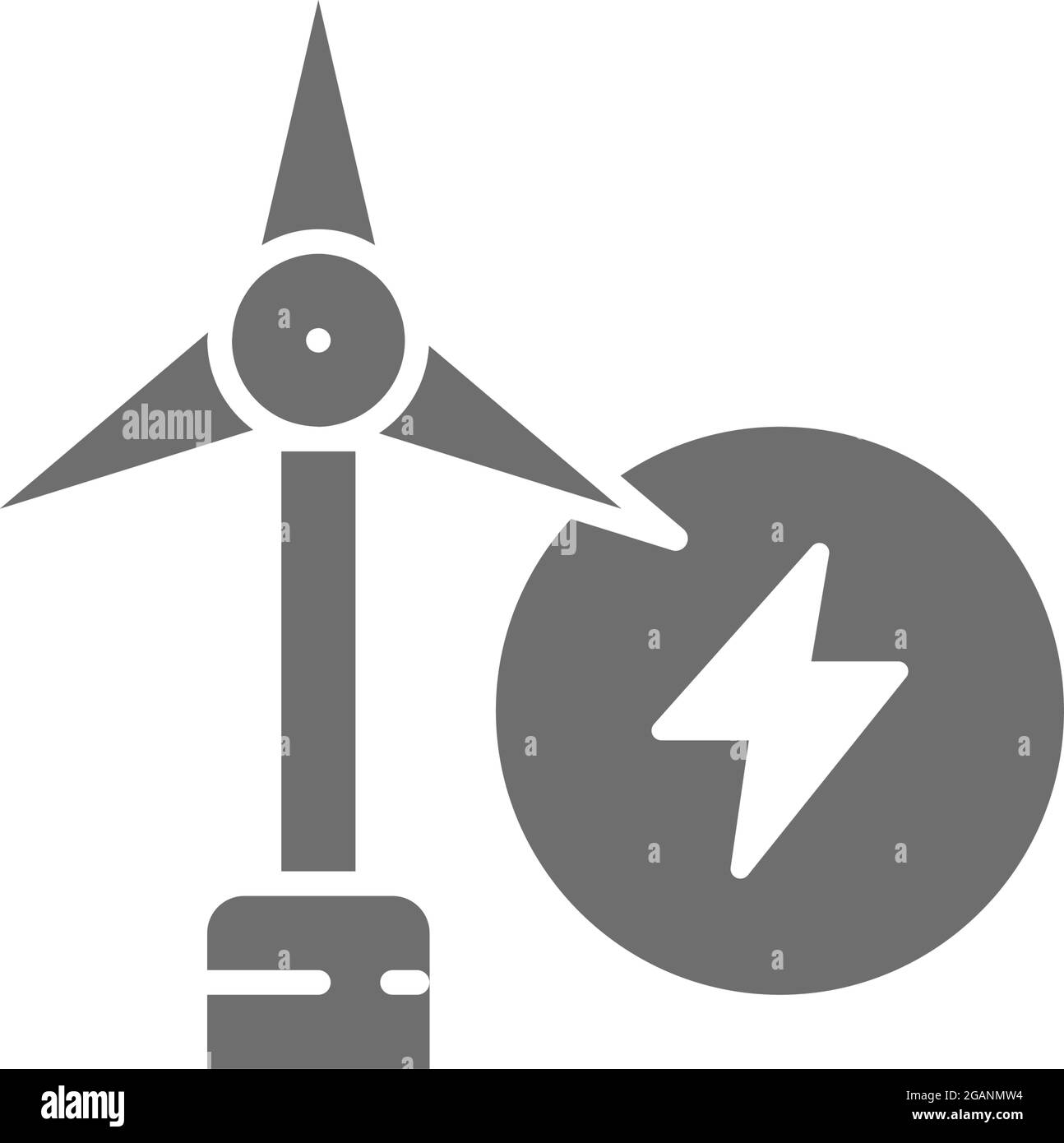 Wind power plant, wind turbine gray icon Stock Vector Image & Art - Alamy