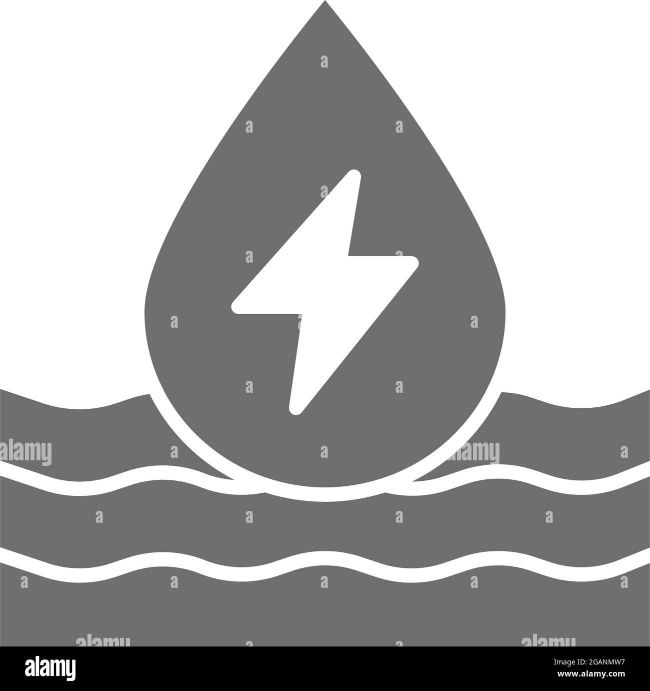 Water energy, ecology gray icon. Isolated on white background Stock ...