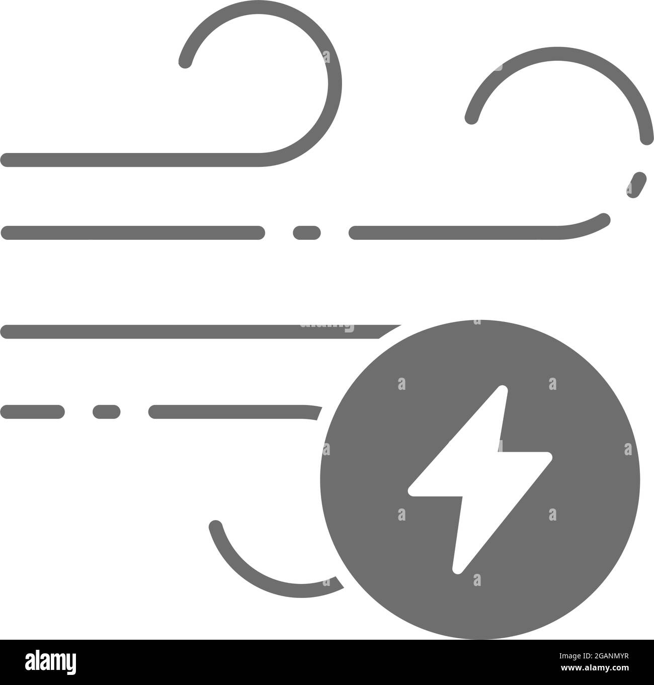 Wind energy, ecology gray icon. Isolated on white background Stock ...