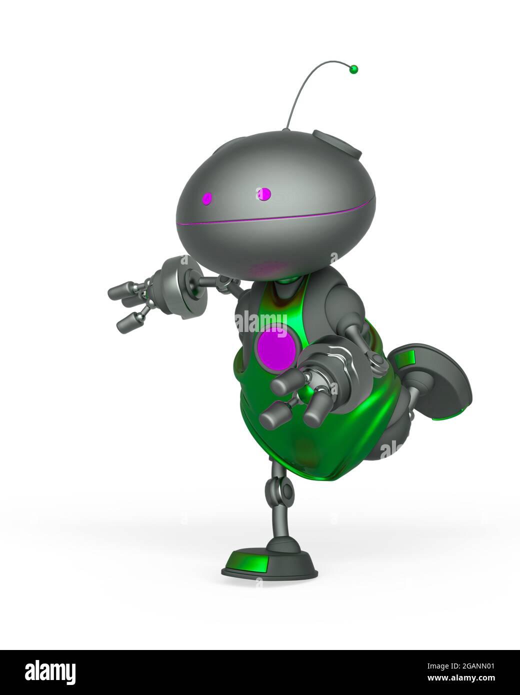 mini bot is speeding up in white background, 3d illustration Stock ...