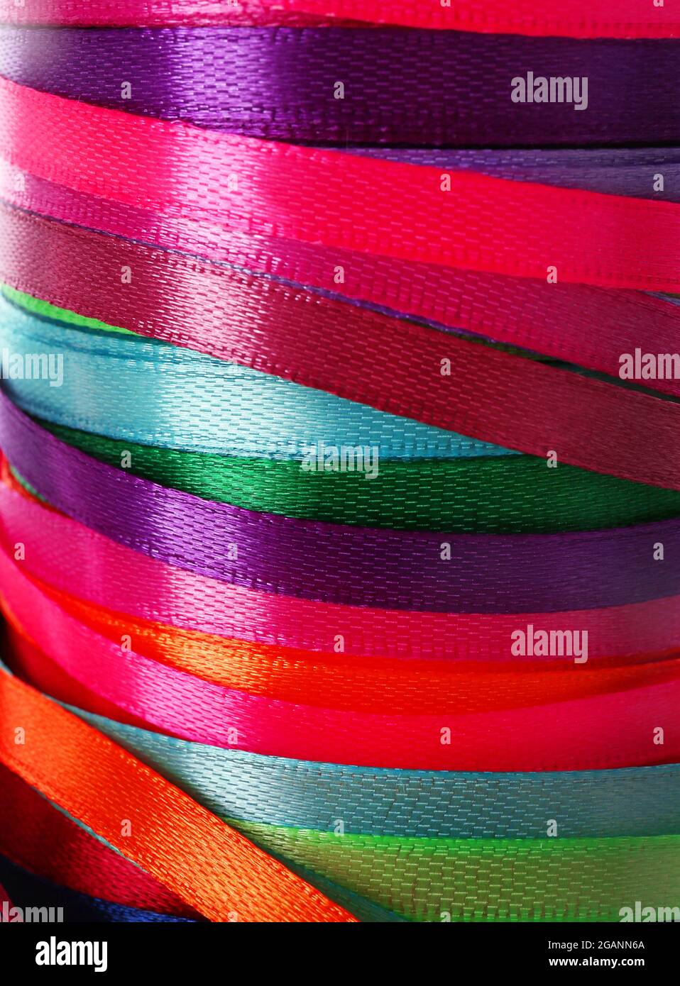 Stack of color ribbons, close-up Stock Photo - Alamy