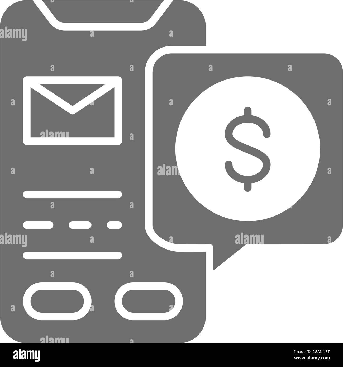 Vector online mobile loan application grey icon Stock Vector Image ...