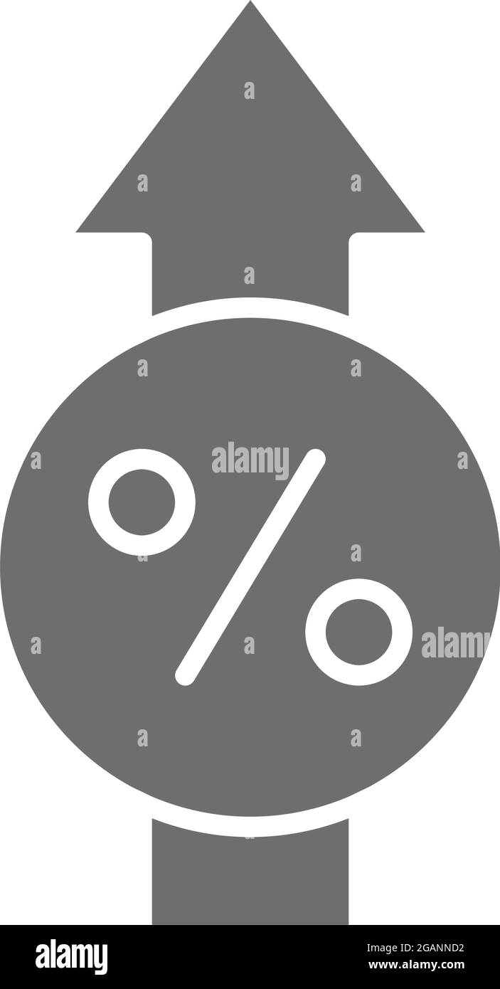 Vector loan interest rate increase grey icon Stock Vector Image & Art ...
