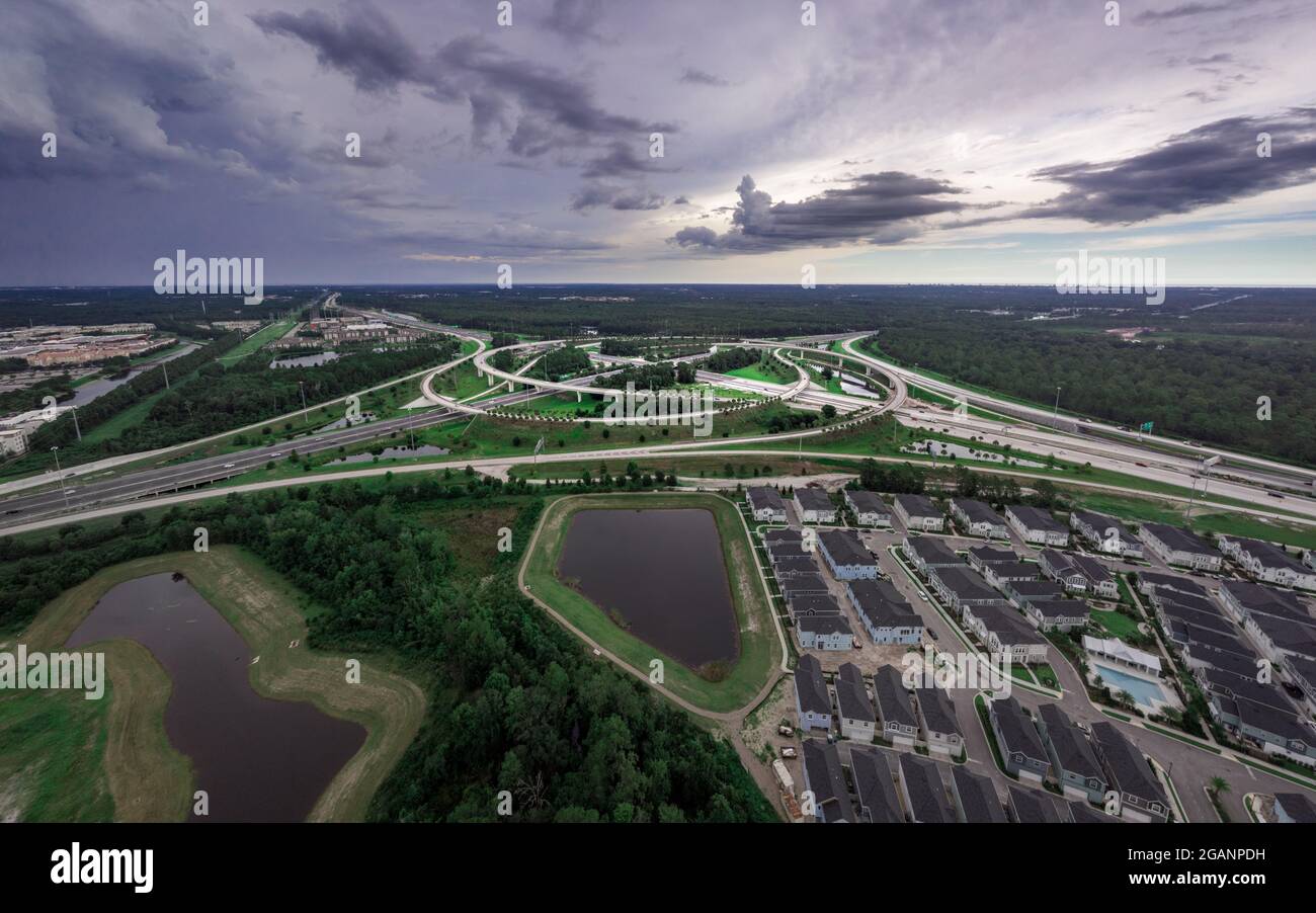 Roundabout interchange hi-res stock photography and images - Alamy