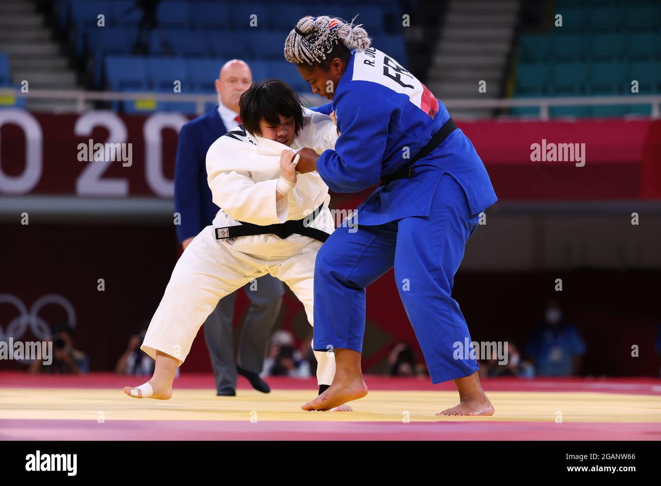 Tokyo, Japan. 31st July, 2021. (L to R) Akira Sone (JPN), Romane Dicko ...