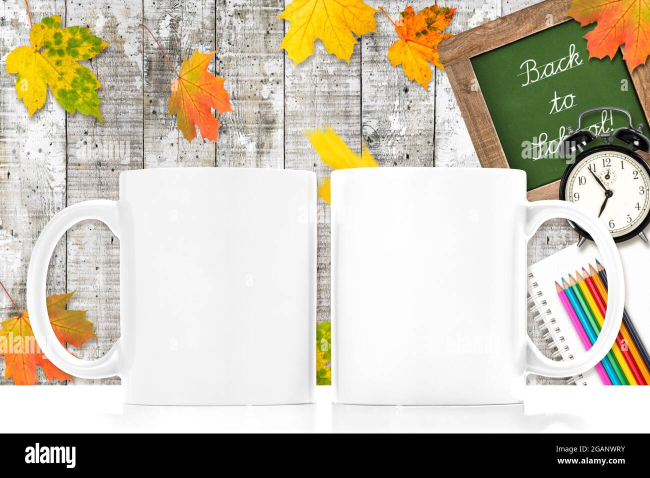 Mug mock up template. School Teacher. Back to school Stock Photo - Alamy