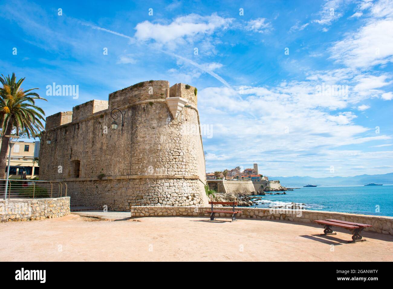 Famous village Antibes near Nice. French riviera Mediterranean sea ...