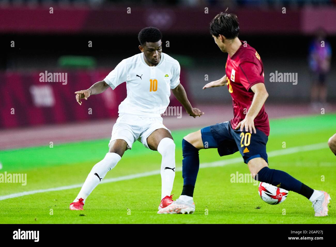 Amad DIALLO (CIV) Juan MIRANDA (ESP) during the Olympic Games Tokyo ...