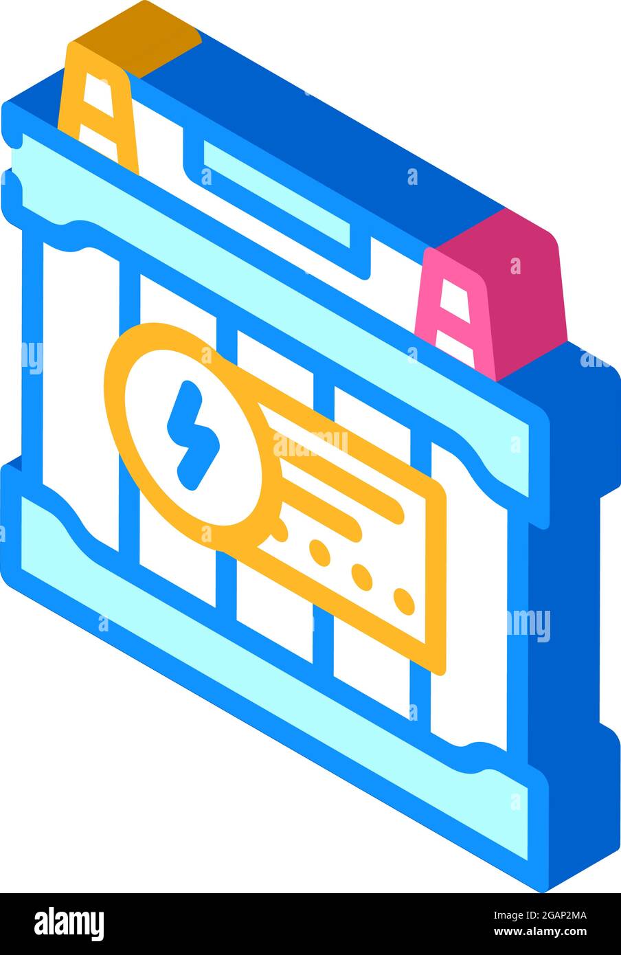 electric battery isometric icon vector illustration Stock Vector Image ...