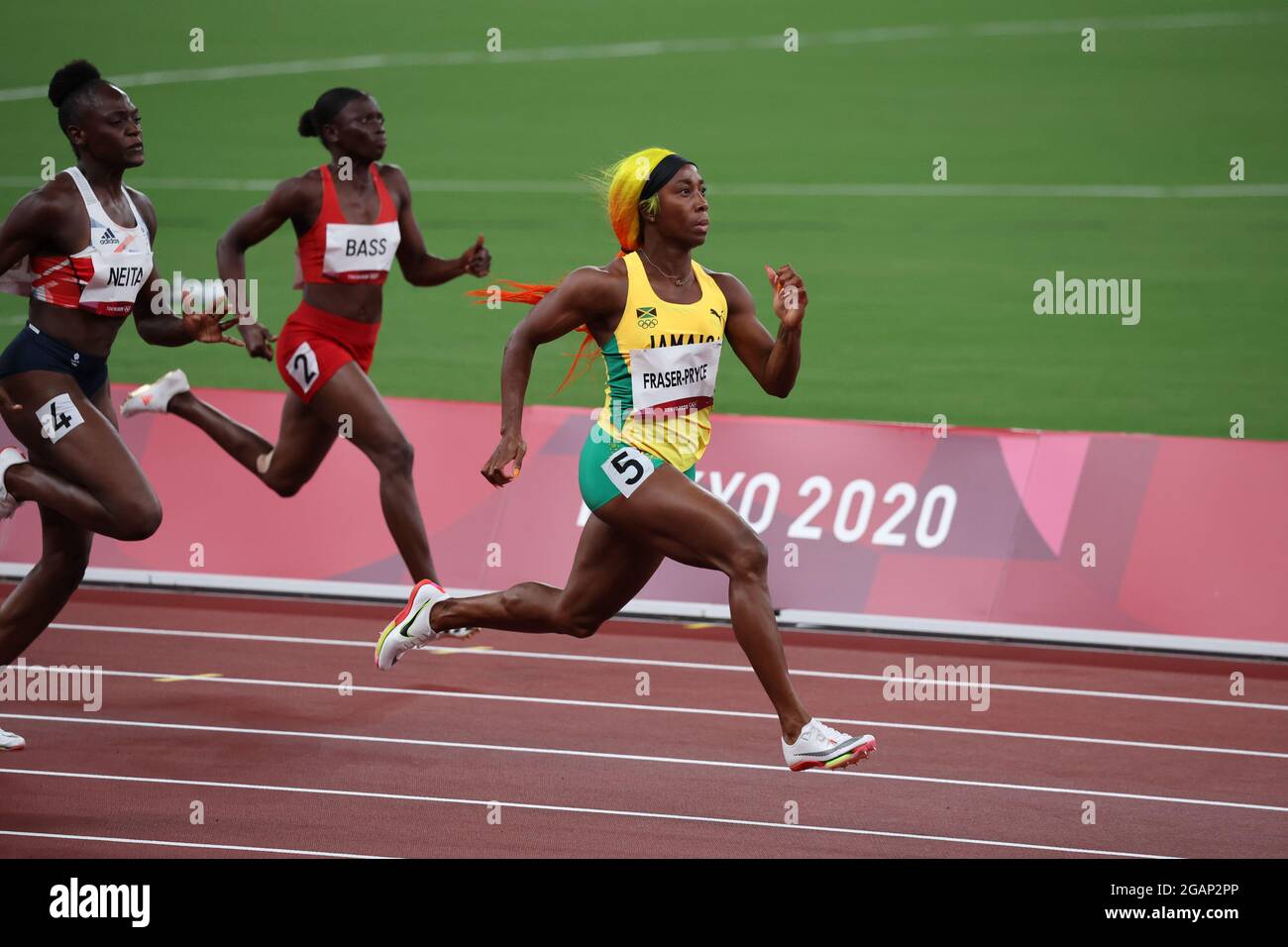Tokyo, Japan. 31st July, 2021. (L-R) Daryll Neita (GBR), Gina Bass (GAM ...