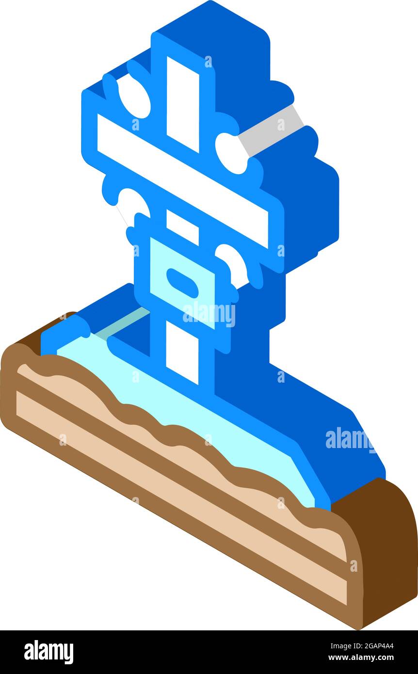 christian cross on grave isometric icon vector illustration Stock Vector Image & Art - Alamy