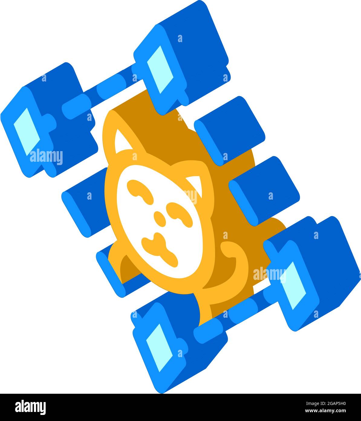 game about digital collectible cats in nft form isometric icon vector ...