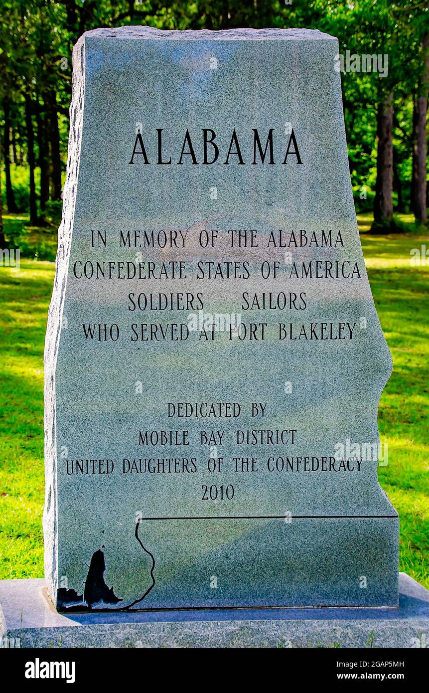 A monument to Alabama Confederate soldiers stands in Historic Blakeley ...
