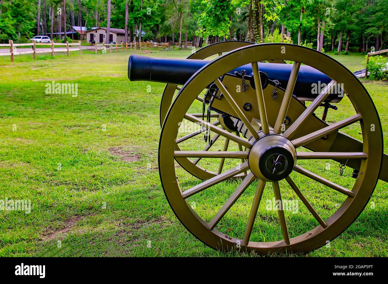 A reproduction 12-pound Napoleon cannon is pictured in Historic ...