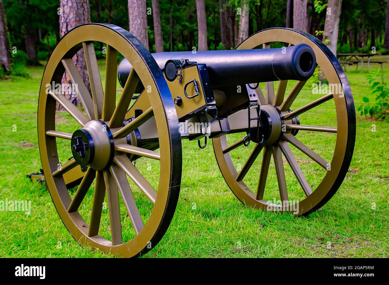 A reproduction 12-pound Napoleon cannon is pictured in Historic ...