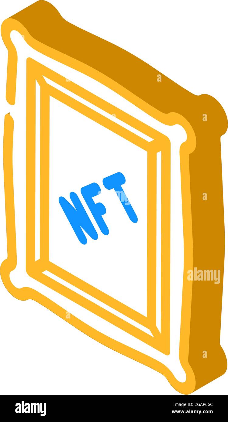nft digital painting isometric icon vector illustration Stock Vector ...