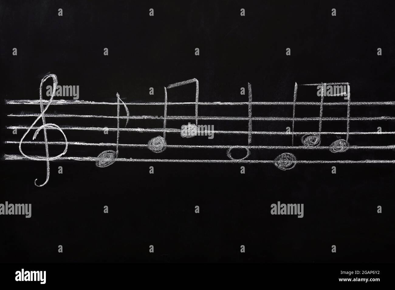 Blackboard with musical notes, close-up Stock Photo - Alamy