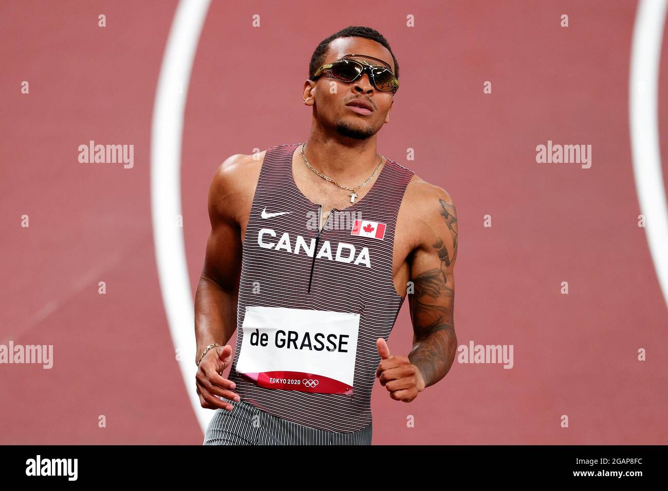 Tokyo, Japan, 31 July, 2021. Andre De Grasse of Team Canada wins his ...