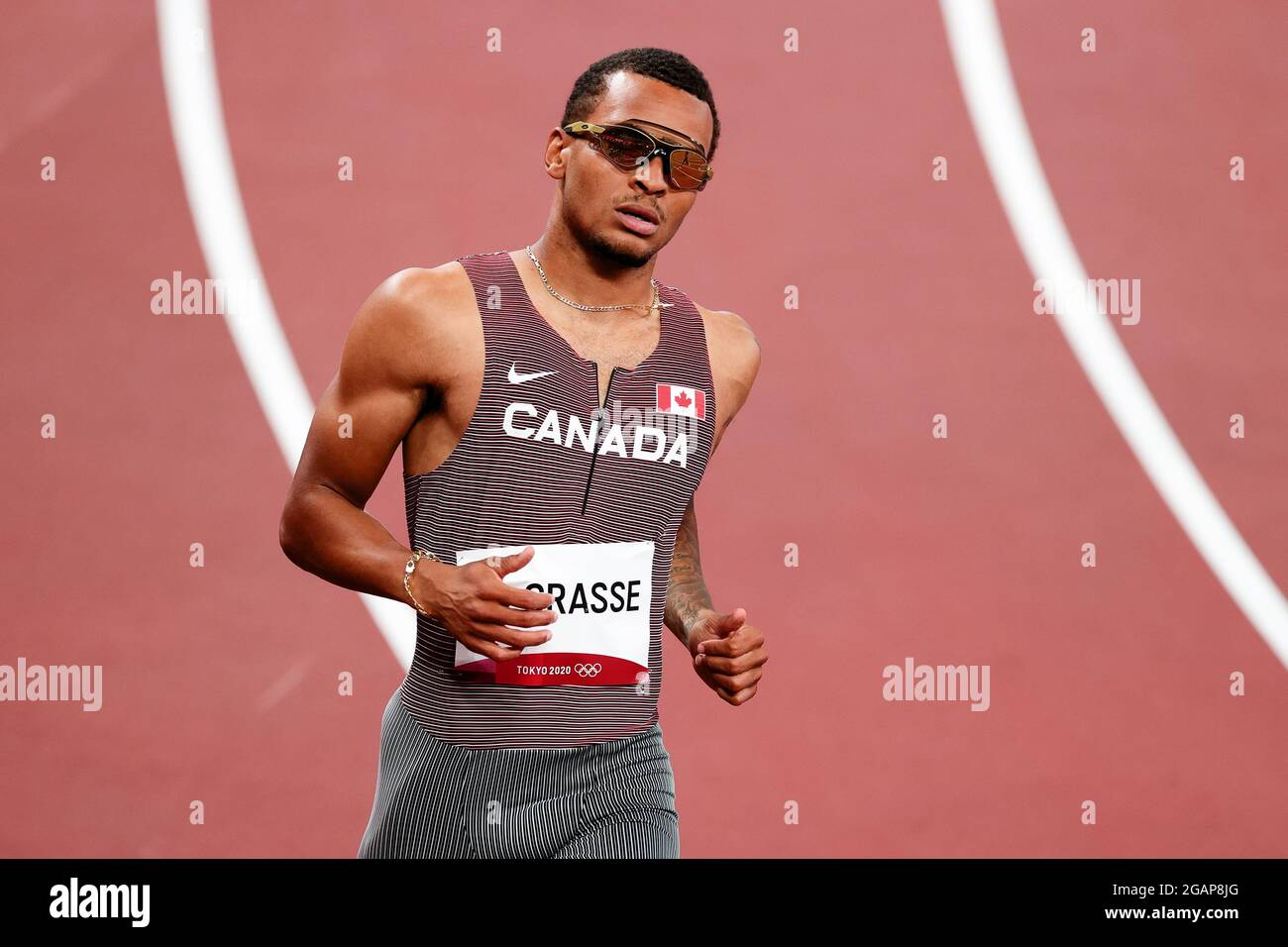 Tokyo, Japan, 31 July, 2021. Andre De Grasse of Team Canada wins his ...
