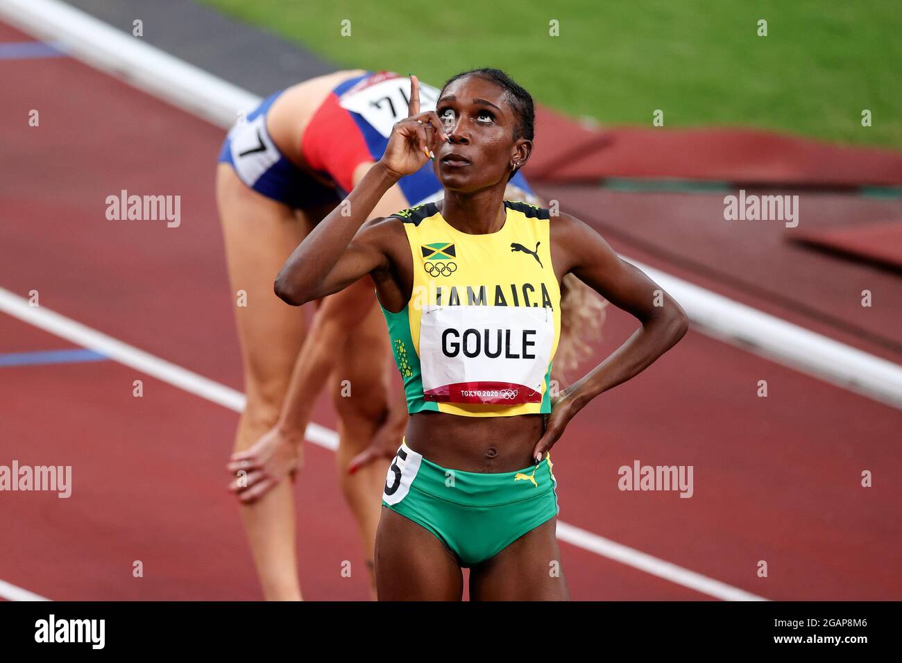 Tokyo, Japan, 31 July, 2021. Natoya Goule of Team Jamaica celebrates ...