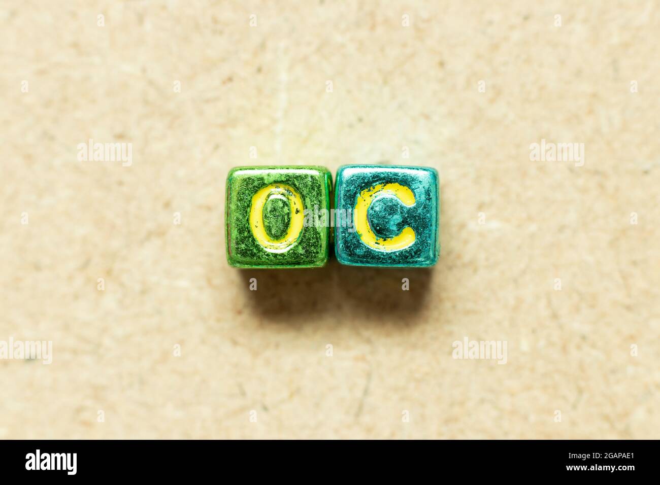 Metallic color alphabet letter block in word OC (Abbreviation of ...