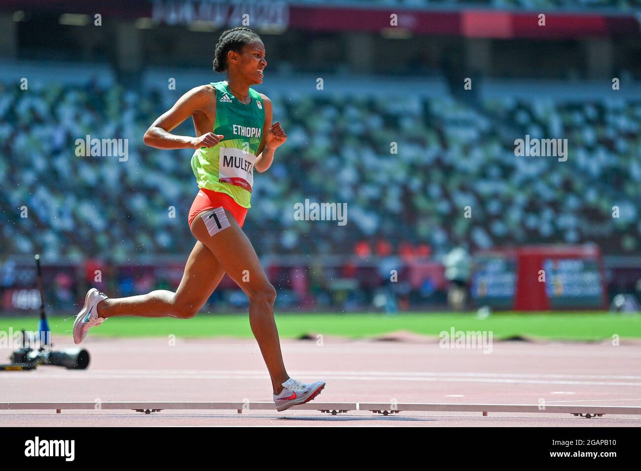 TOKYO, JAPAN - AUGUST 1: Lomi Muleta of Ethiopia competing on Women's ...