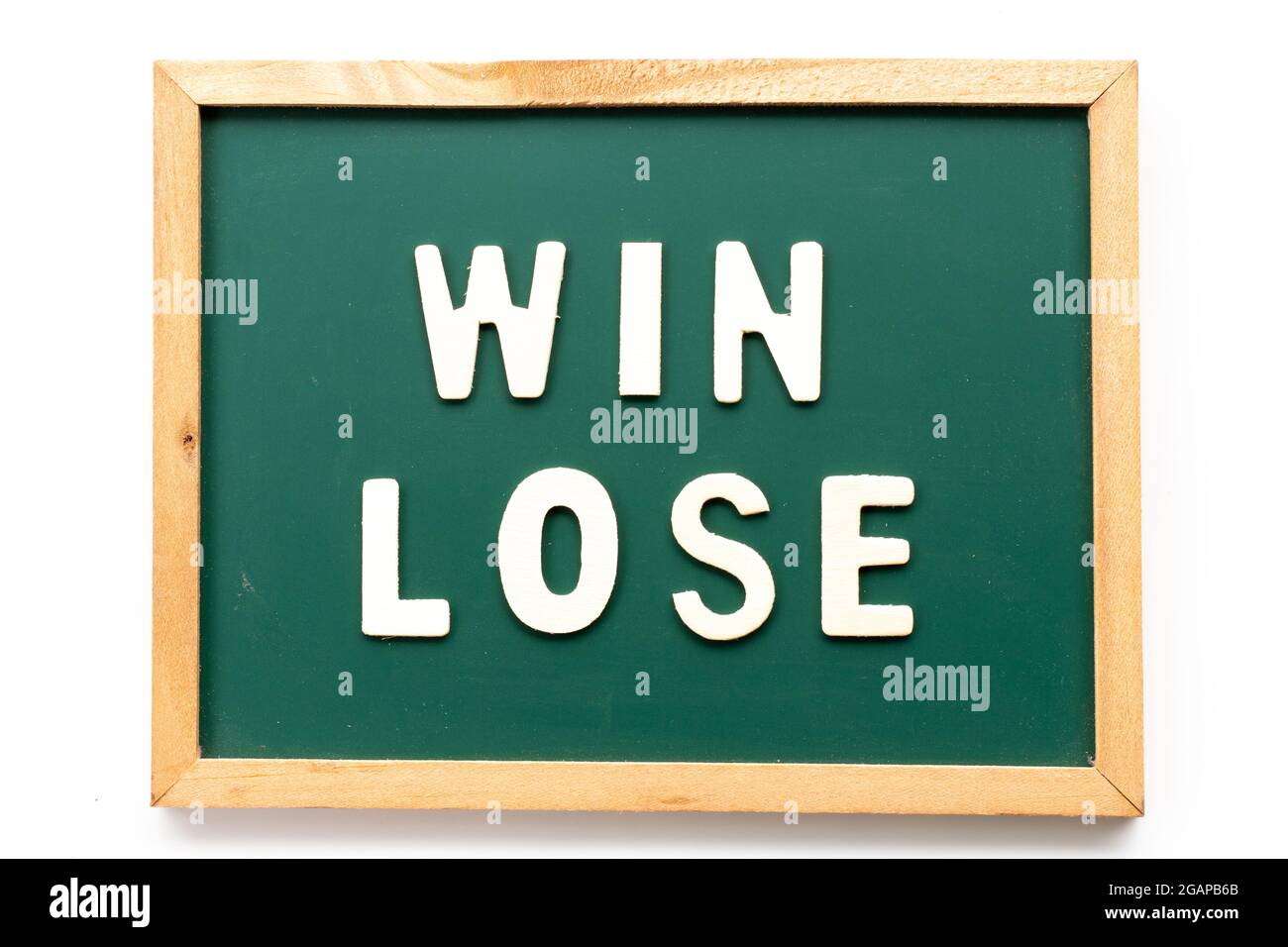 Alphabet letter in word win lose in blackboard on white background ...