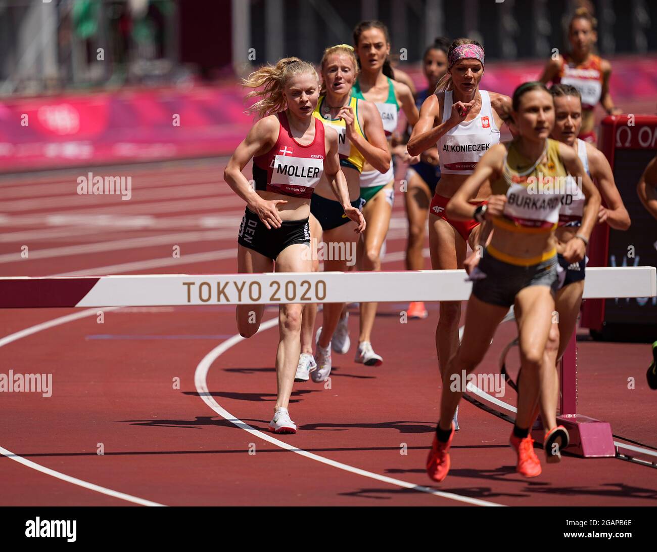 August 1, 2021: Anna Emilie mÃ¸ller from Denmark during 3000m steeple chase for women at Tokyo ...