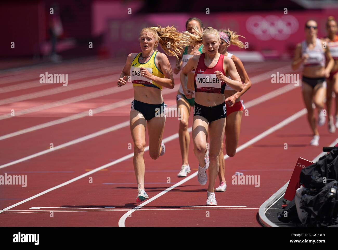 August 1, 2021: Anna Emilie mÃ¸ller from Denmark during 3000m steeple chase for women at Tokyo ...
