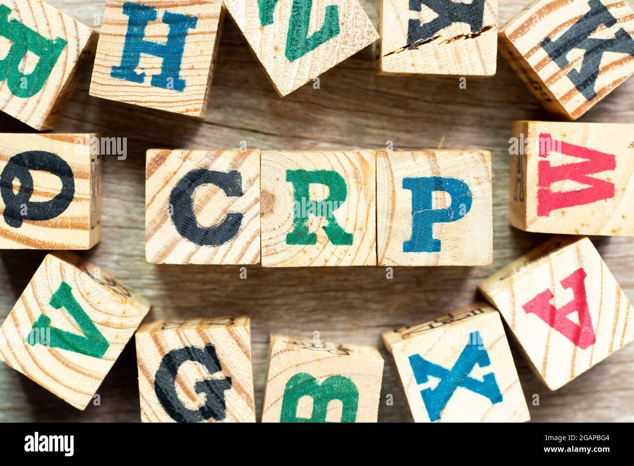 Alphabet letter block in word CRP (abbreviation of C-Reactive Protein ...