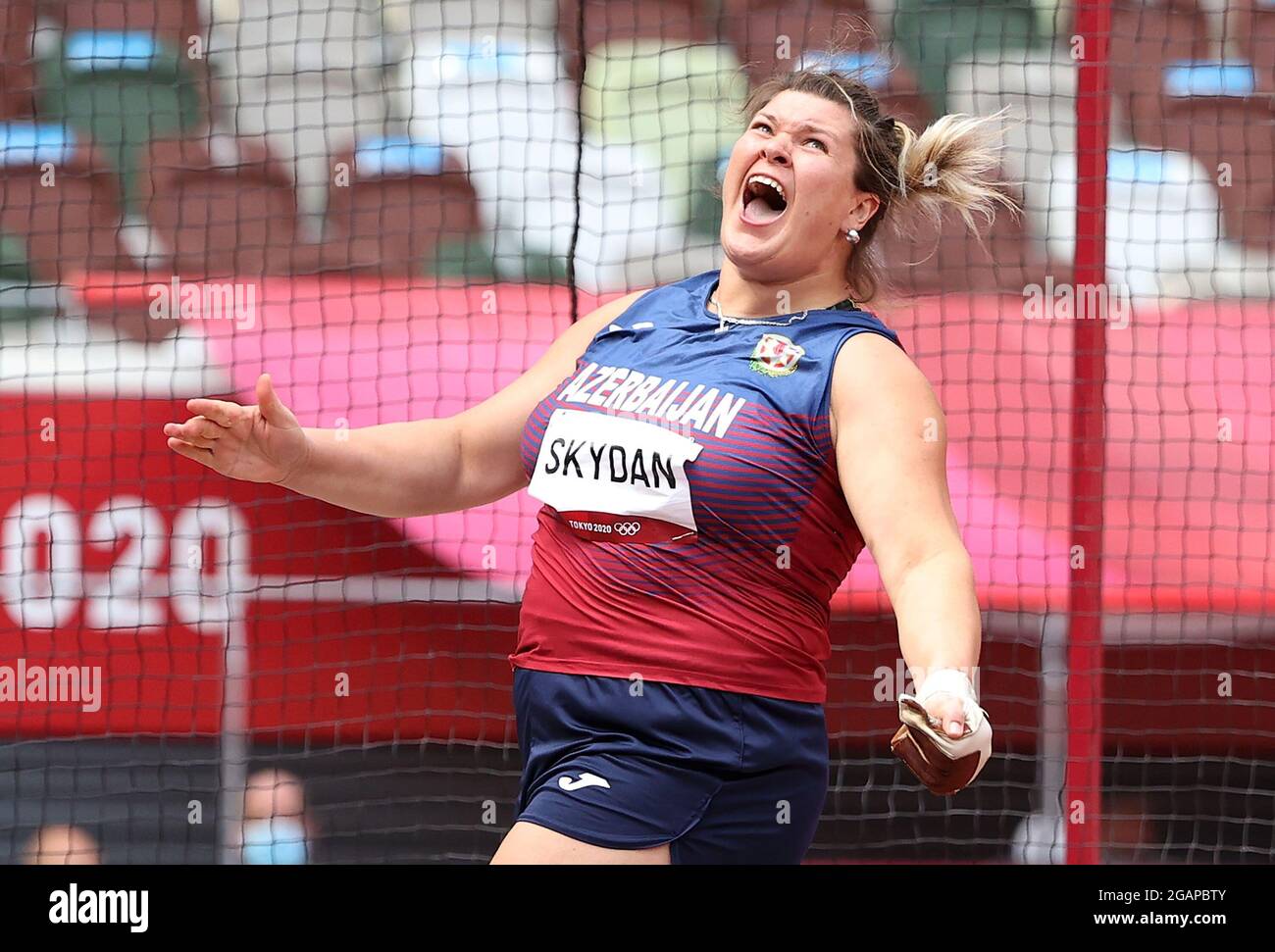 Tokyo, Japan. 1st Aug, 2021. Hanna Skydan of Azerbaijan reacts during ...