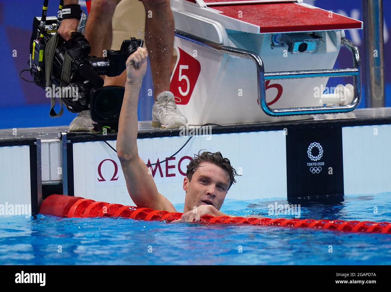 USA's Robert Fink celebrates gold following the Men's 1500m Freestyle ...
