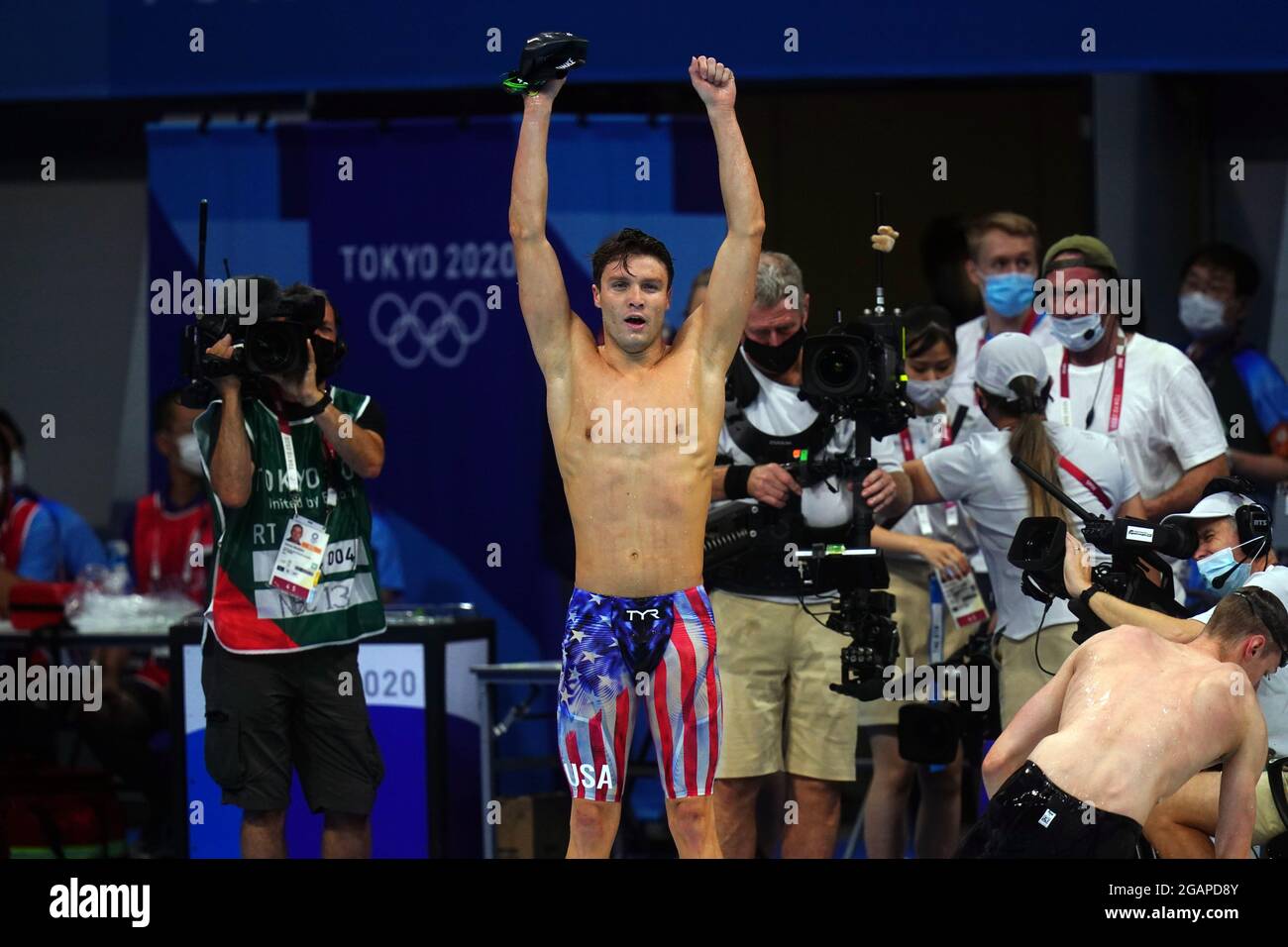 USA's Robert Fink celebrates gold following the Men's 1500m Freestyle ...