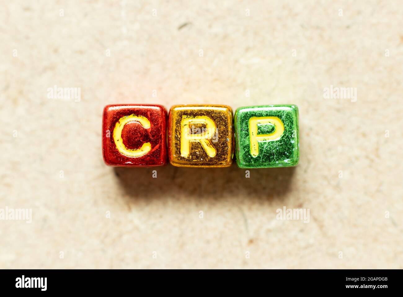 Metallic color alphabet letter block in word CRP (abbreviation of C ...