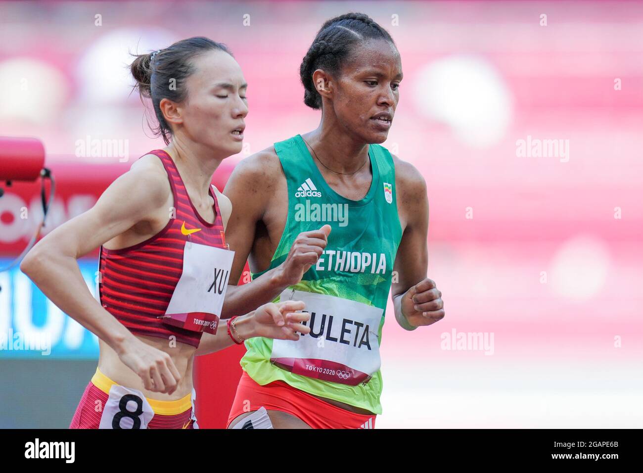 TOKYO, JAPAN - AUGUST 1: Lomi Muleta of Ethiopia competing on Women's ...